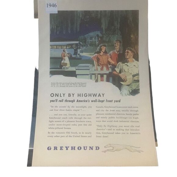 Greyhound | Art | Vintage 946 Greyhound Youllroll Through Americas ...